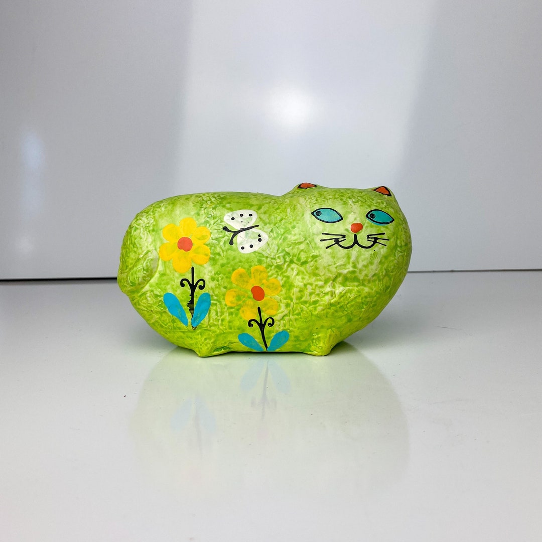 Vintage Paper Mache’ Coin Bank Cat Figure Kitsch New Trends Made in ...
