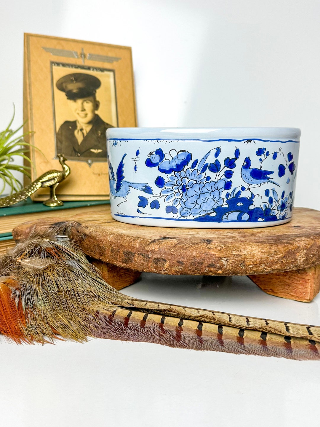 Delft Jardiniere OUD Colonial Williamsburg Oval Planter Bowl Trinket ...