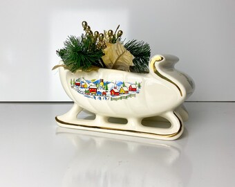 Christmas Sleigh Ceramic Decor - Etsy