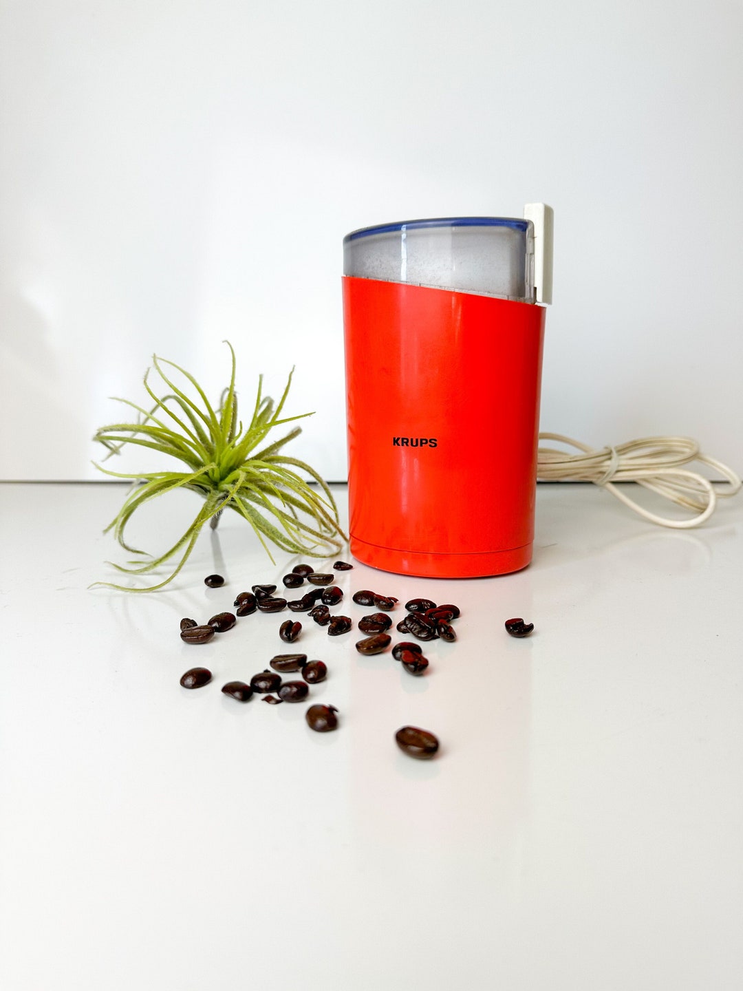 Vintage Retro Orange Coffee Grinder Krups 202 1970s Mid Century Kitchen ...