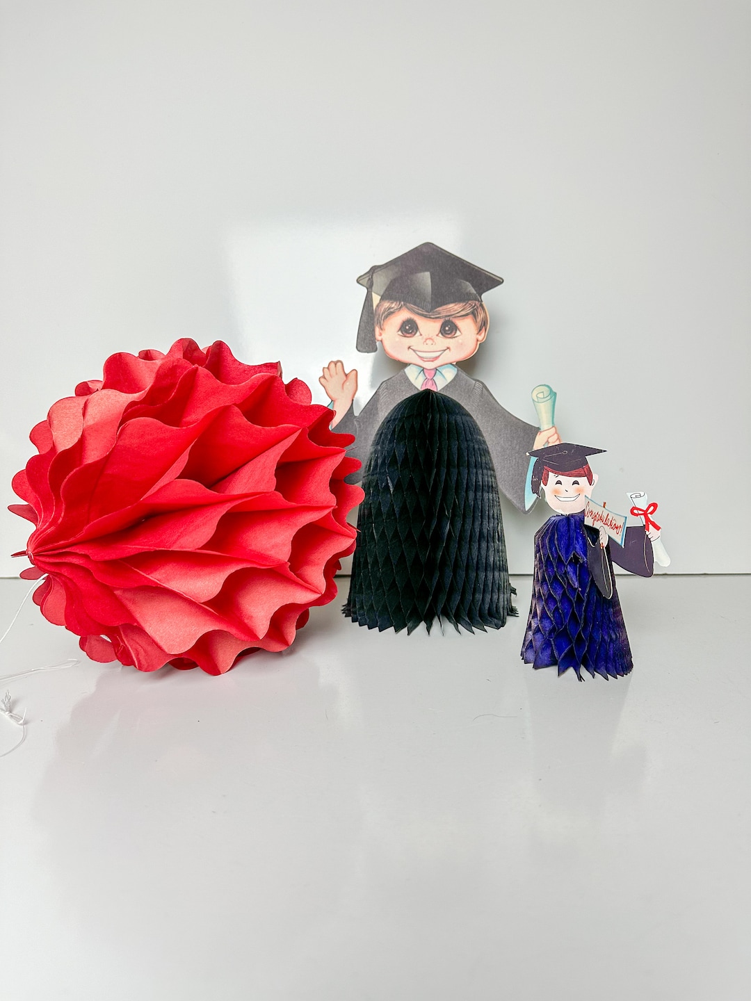 Beistle Graduation Honeycomb Decorations Set of 3 Vintage 1980s Party ...