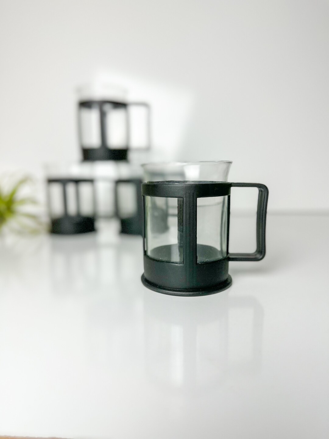 1990s Danish Modern Coffee Mugs Set of 4 BODUM Style Vintage Cafe Tea ...