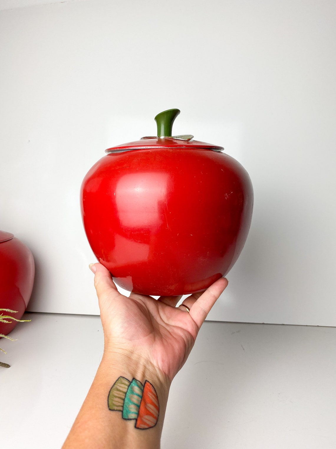 Red Aluminum Apple Canister Set of 3 by Chrom-ever Vintage Kitchen ...