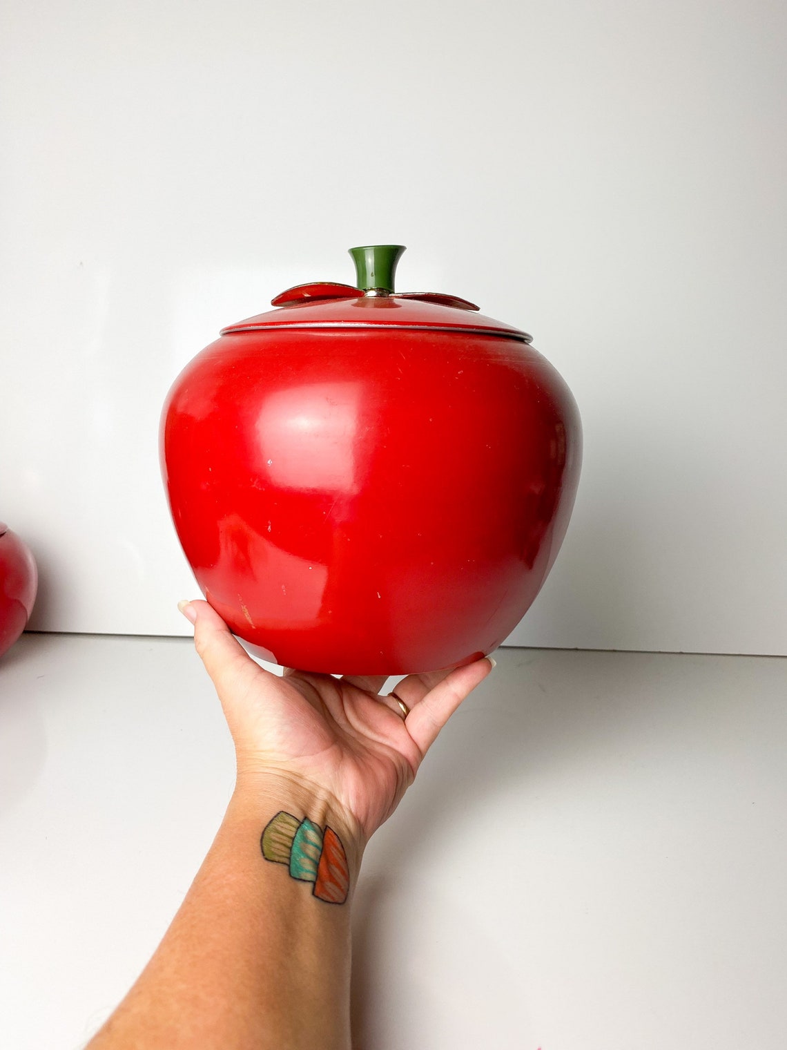 Red Aluminum Apple Canister Set of 3 by Chrom-ever Vintage Kitchen ...