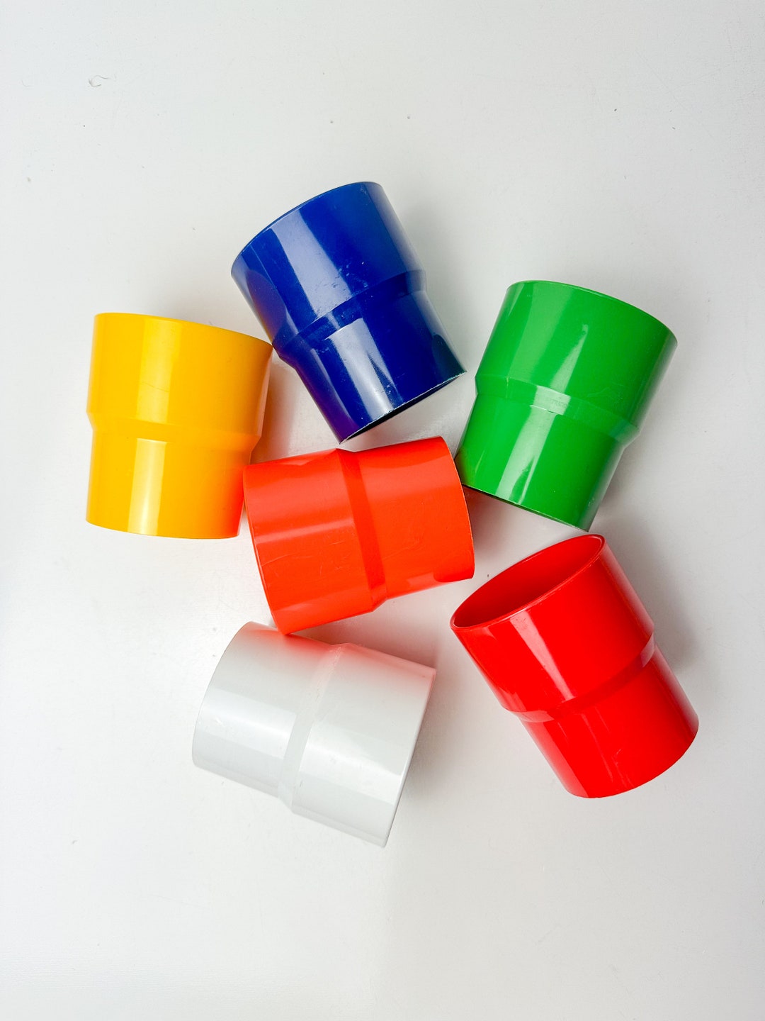 Vintage Ingrid Plastic Stacking Tumblers Camping Picnic Set of 6 Mid ...