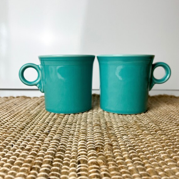 Vintage Fiesta Mug Pair Turquoise Holmer Laughlin Pottery - Etsy