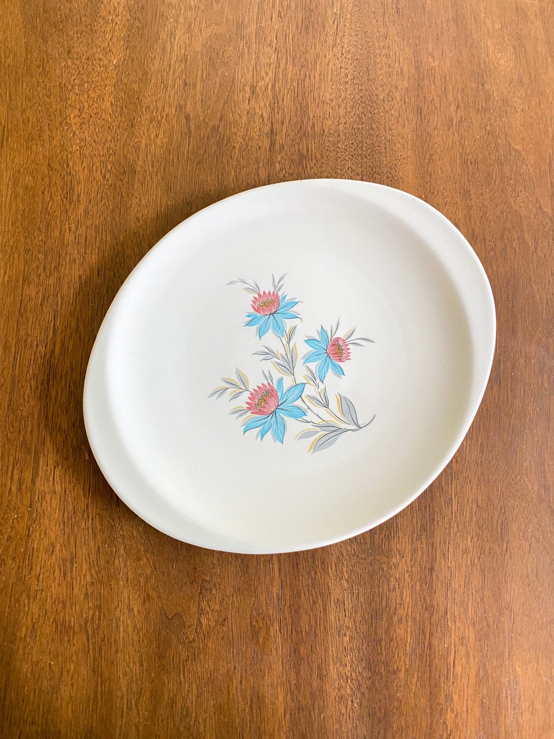 Vintage Steubenville Pottery Platter Serveware Tabbed Oval Platter ...