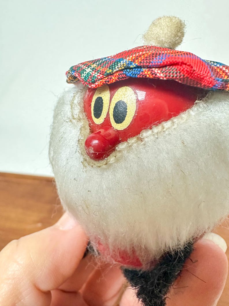 Vintage Cereal Toy Mini Wood Elf Gonk Scottish Figurine Tartan Plaid - Etsy