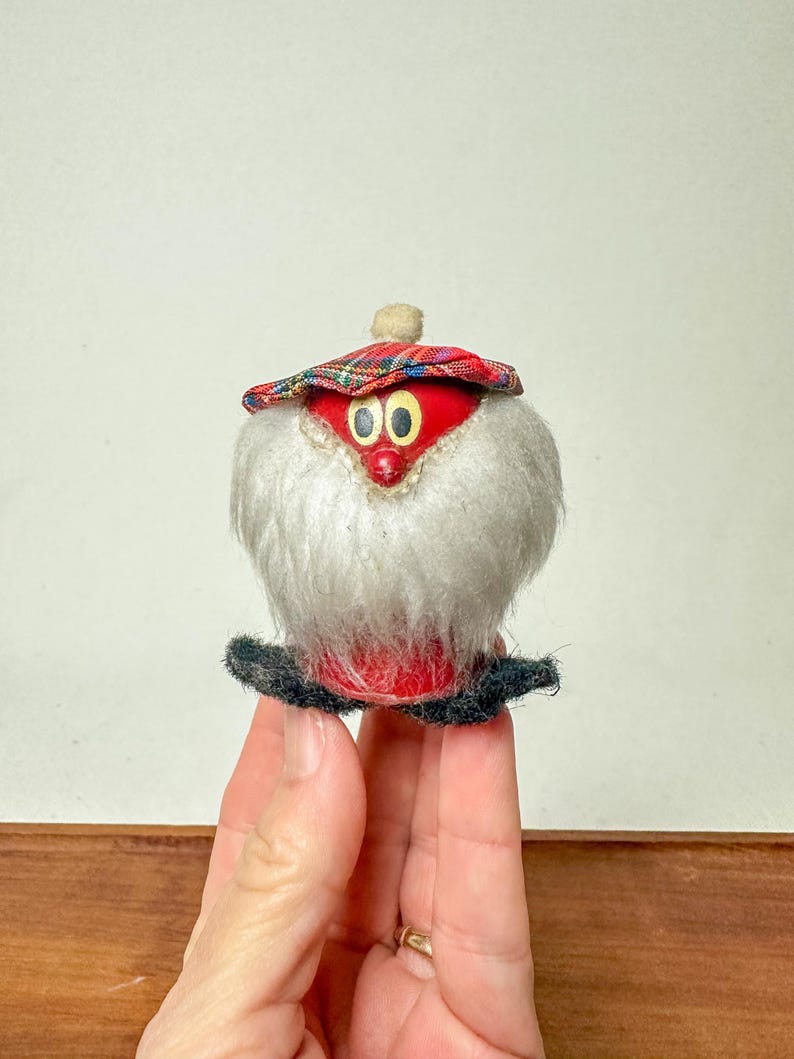 Vintage Cereal Toy Mini Wood Elf Gonk Scottish Figurine Tartan Plaid - Etsy