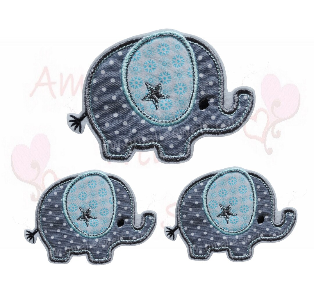 Elephant Herd Set Applique Patch Elephant Fabric Applique Elephants - Etsy