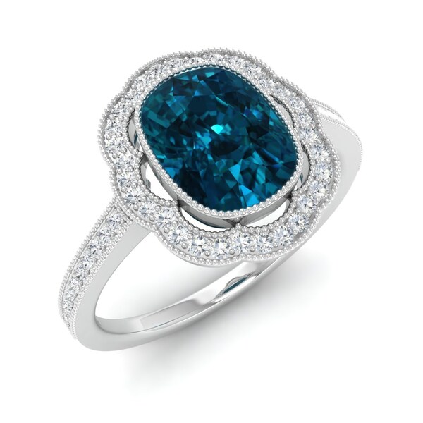 Blue Halo Ring - Etsy