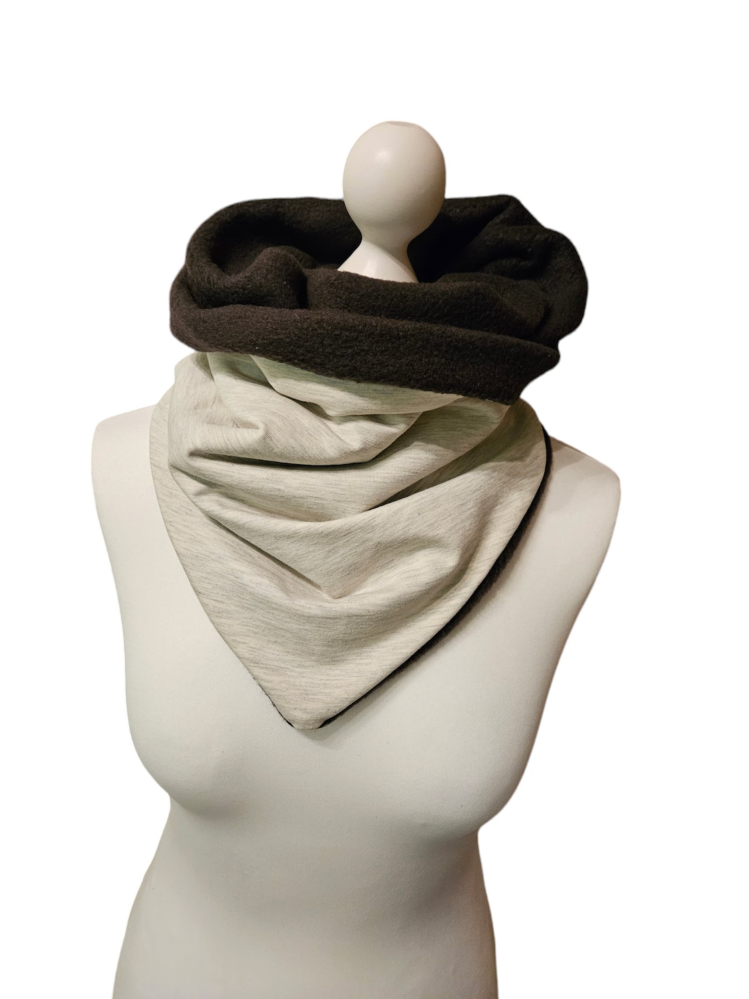 Slip-on Scarf for Adults Scarf Sweat Fleece Gray Plain Anthracite - Etsy