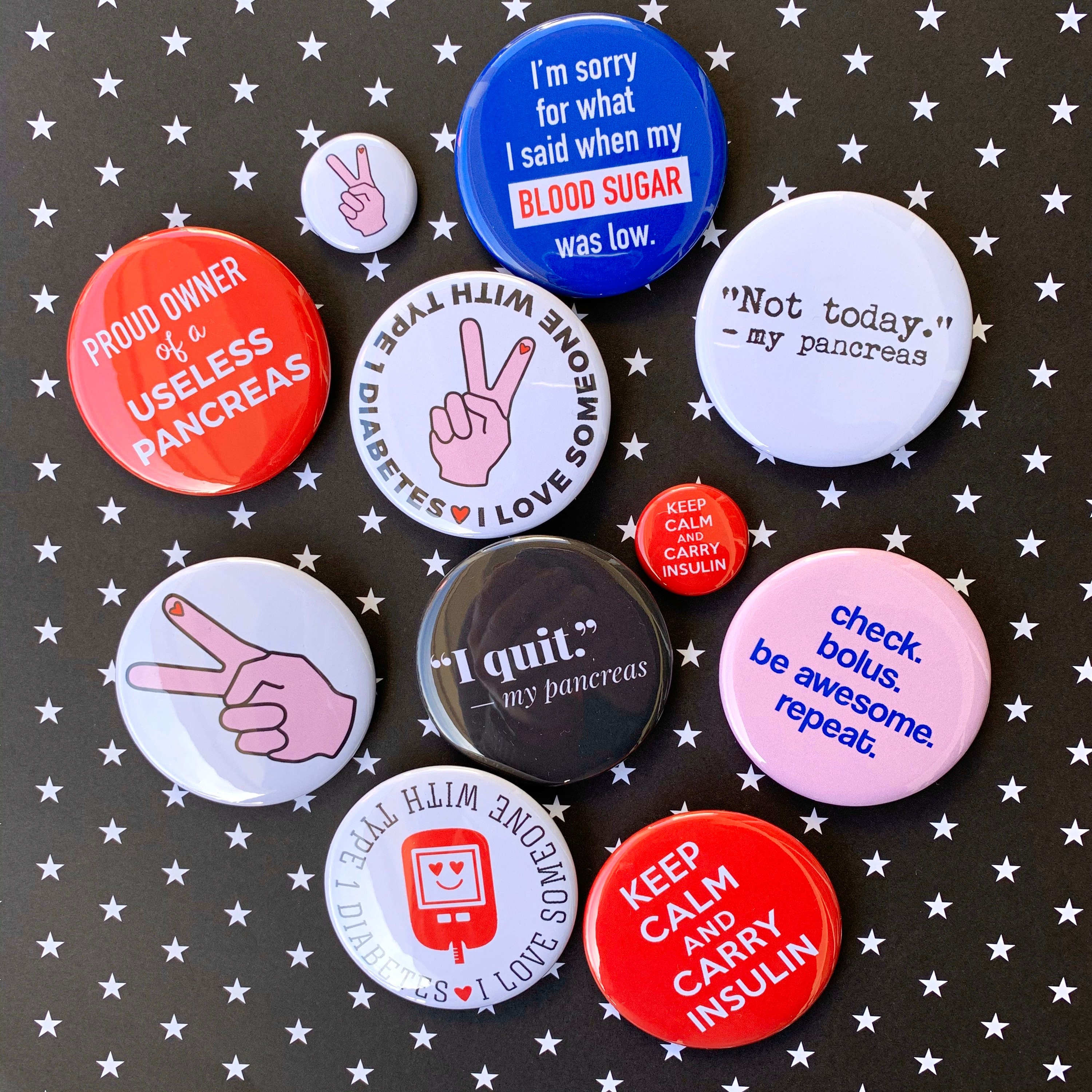 TYPE 1 DIABETES 2.25-inch pin large button badge kids teens | Etsy