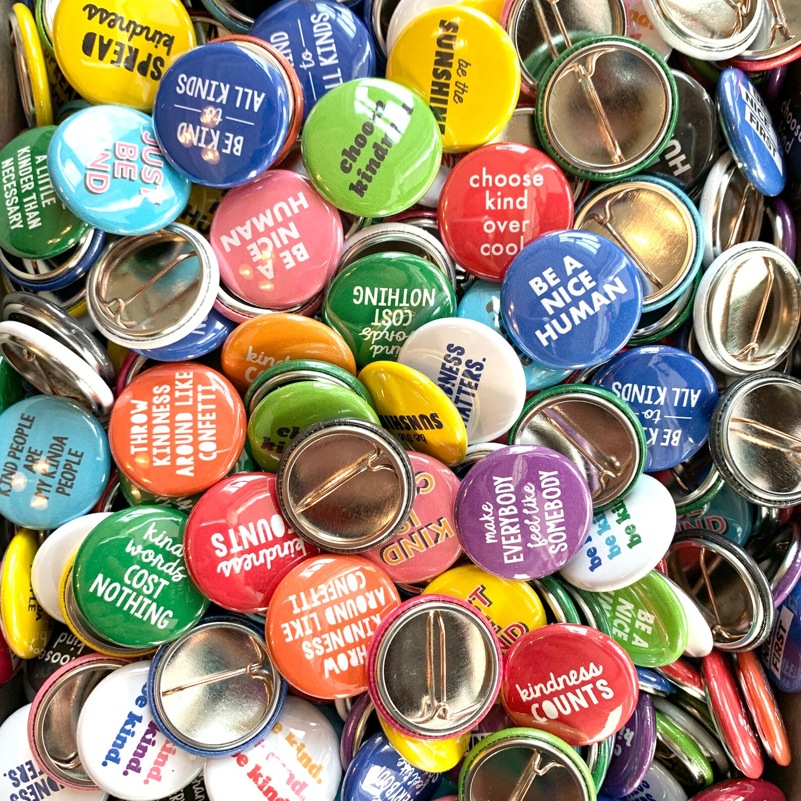 KINDNESS BUTTON MIX Bulk Quantity Pin Badge Flair 1 Inch - Etsy