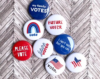 VOTING/ELECTION BUTTONS Set of 8 Vote Flair Pin Badge Magnet | Etsy