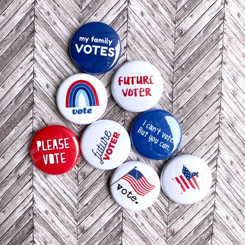 VOTING/ELECTION BUTTONS Set of 8 Vote Flair Pin Badge Magnet - Etsy