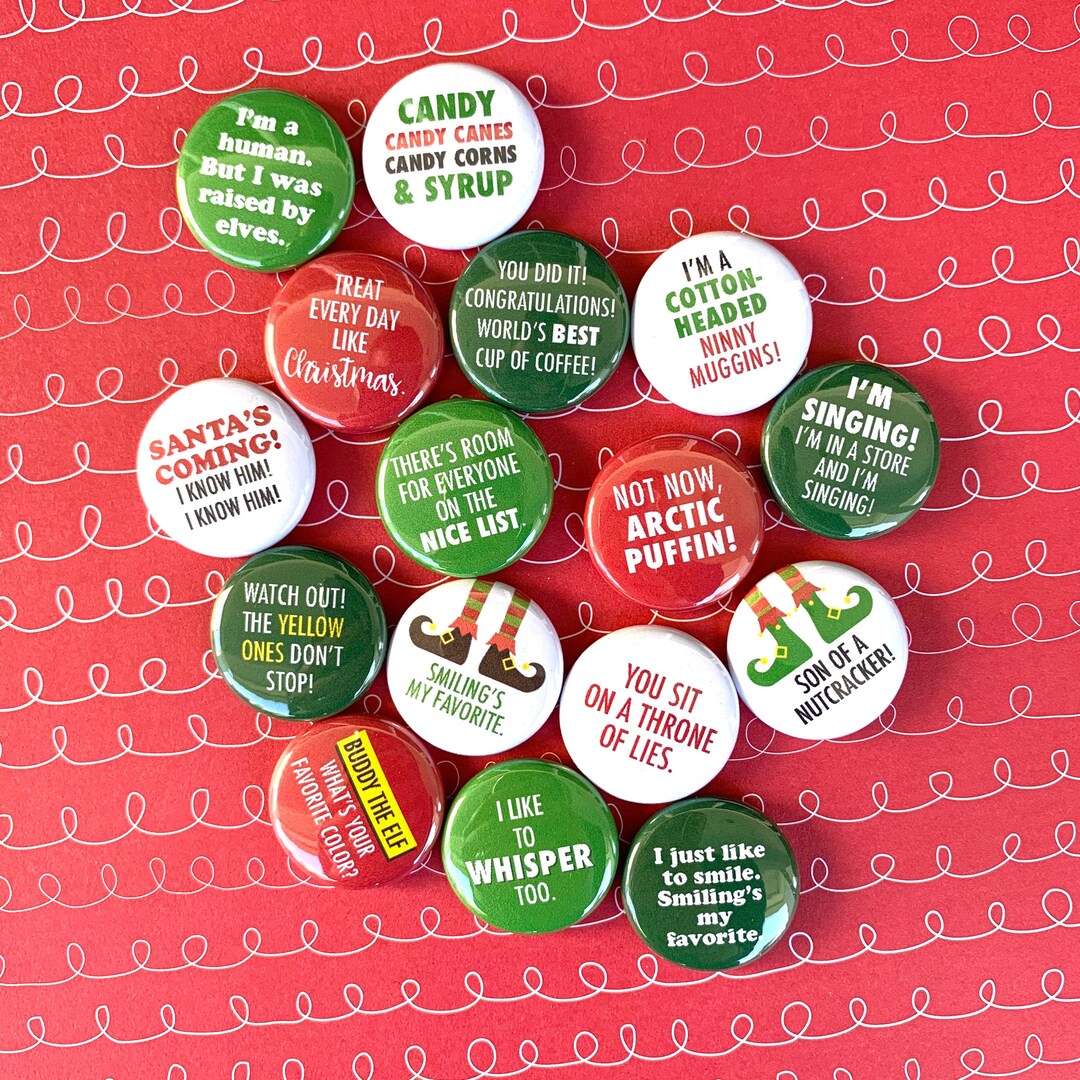 Mega ELF MOVIE QUOTE Flair Buttons Set of 16 Christmas - Etsy