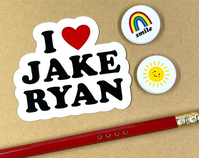 I LOVE JAKE RYAN Vinyl Sticker | Decal Waterproof Matte Water Bottle ...