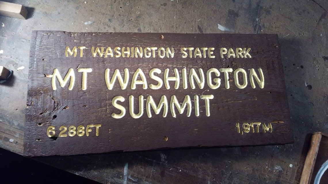 Mount Washington Summit Sign hand carved | Etsy