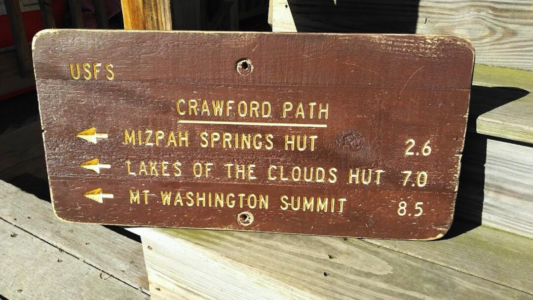 Crawford Path Trail Sign - White Mountain National Forest NH - Etsy