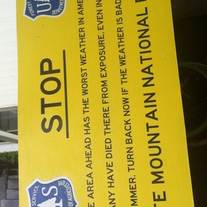 Mt Washington White Mountains Warning Sign Worst | Etsy