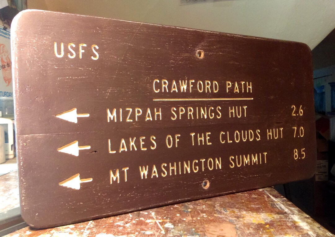 Crawford Path Trail Sign White Mountain National Forest NH - Etsy