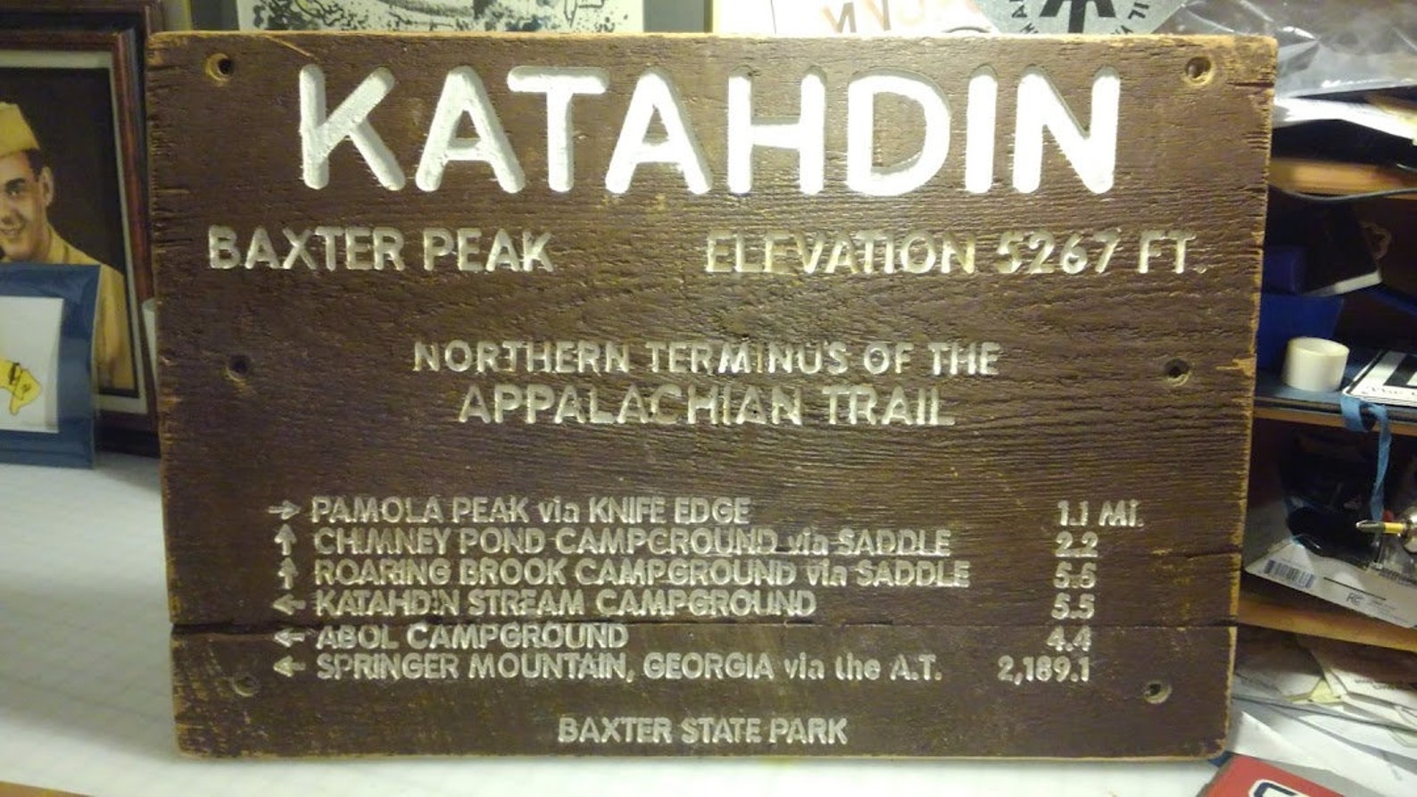 Katahdin Summit Scale Replica Sign. Hand Carved and Painted. - Etsy