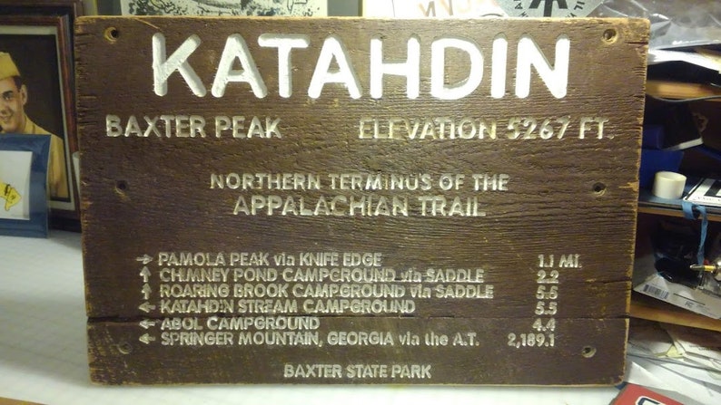 Katahdin Summit Scale Replica Sign. Hand Carved and Painted. - Etsy