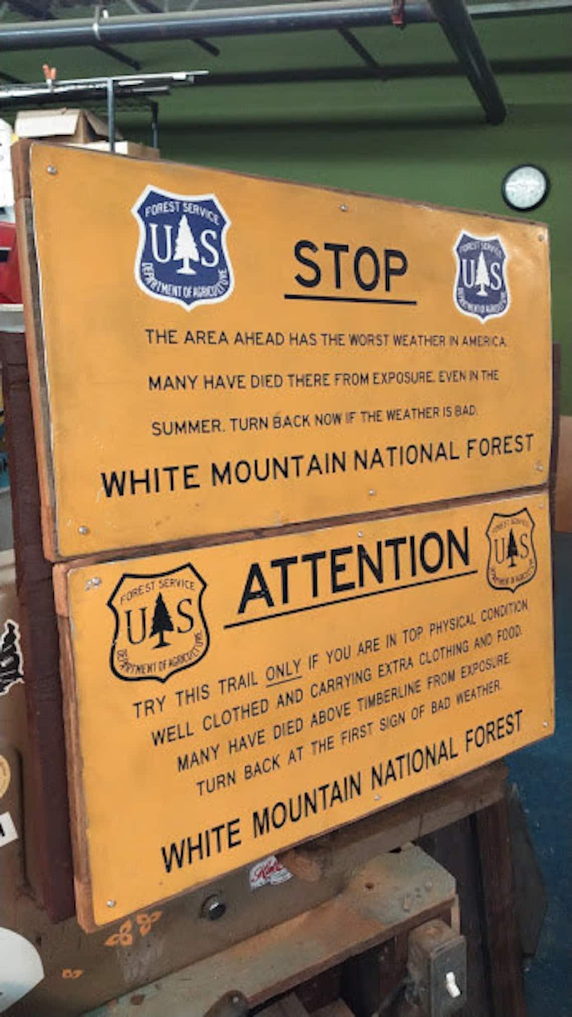 Mt Washington White Mountains Warning Sign worst - Etsy