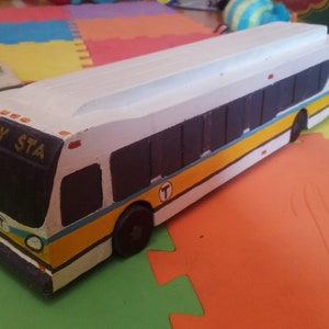 Custom Wooden MBTA Flyer Bus Toy - Etsy