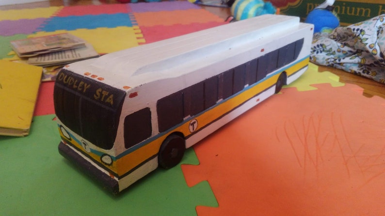 Custom Wooden MBTA Flyer Bus Toy - Etsy