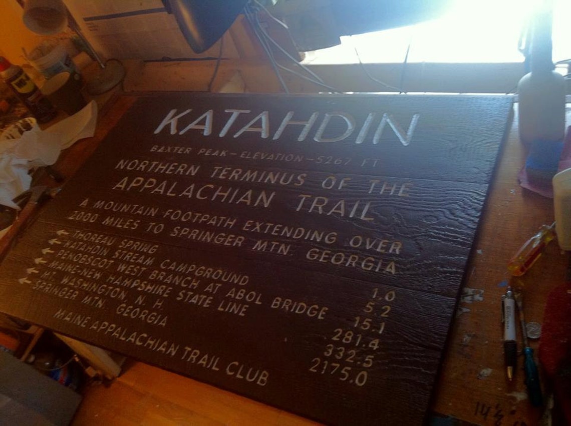 Katahdin Summit Scale Replica Sign. Hand Carved and Painted. - Etsy