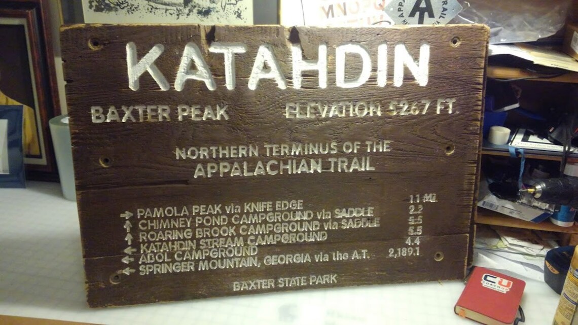 Katahdin Summit Scale Replica Sign. Hand Carved and Painted. - Etsy