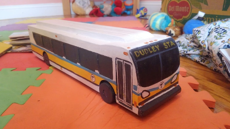 Custom Wooden MBTA Flyer Bus Toy - Etsy