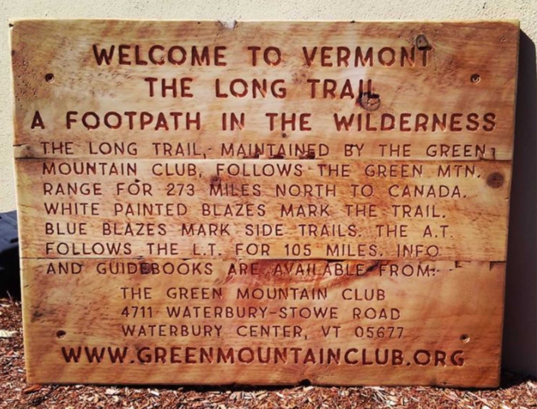 VT Long Trail Welcome Sign (VT/MA Border) - Etsy