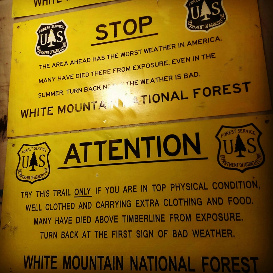 Mt Washington - White Mountains Warning Sign - "worst Weather in ...