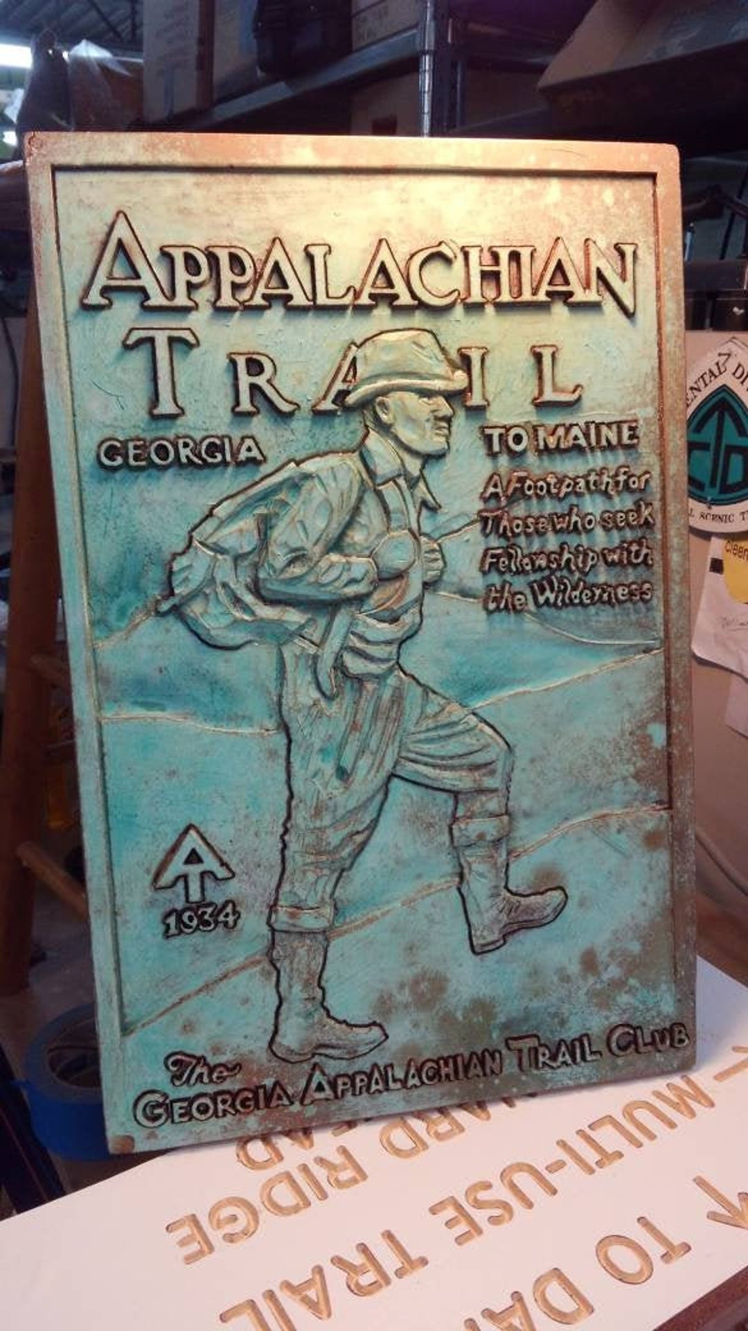 Appalachian Trail Springer Mountain Replica "bronze" Plaque With Faux ...
