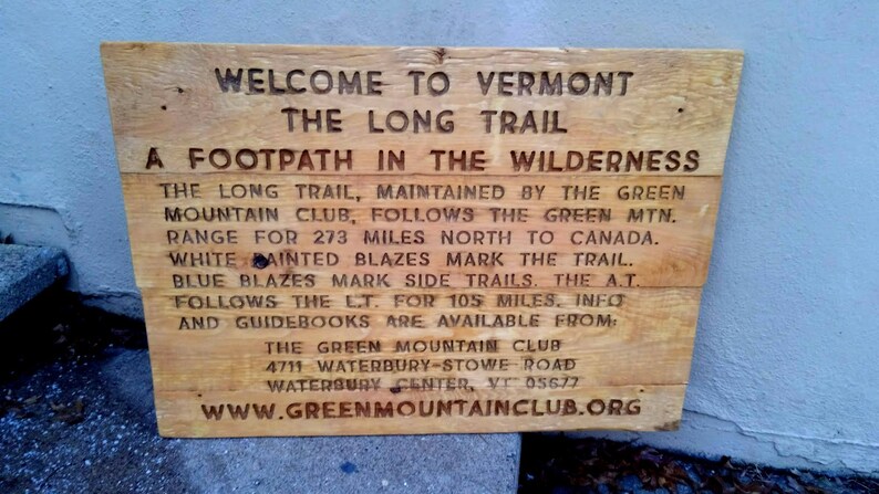 VT Long Trail Welcome Sign (VT/MA Border) - Etsy