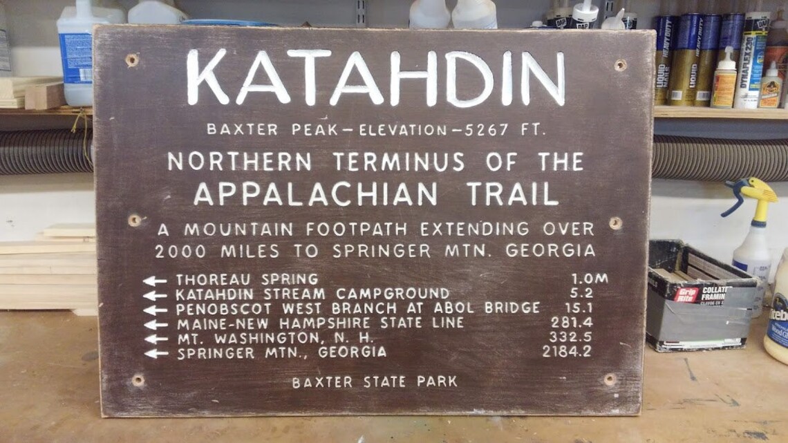 Katahdin Summit Scale Replica Sign. Hand Carved and Painted. - Etsy