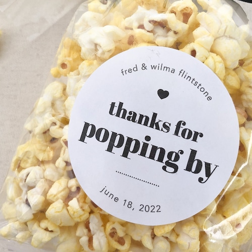 Thanks for Popping By Personalized Popcorn Favor Stickers - Etsy