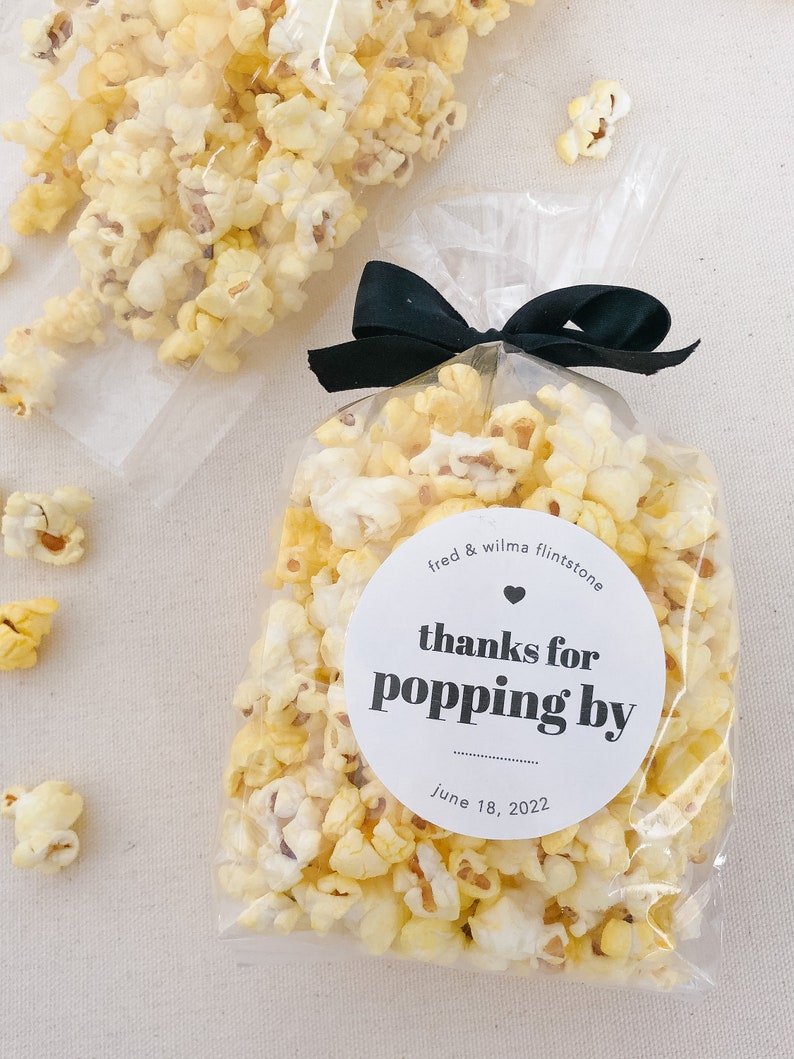 Thanks for Popping By Personalized Popcorn Favor Stickers - Etsy