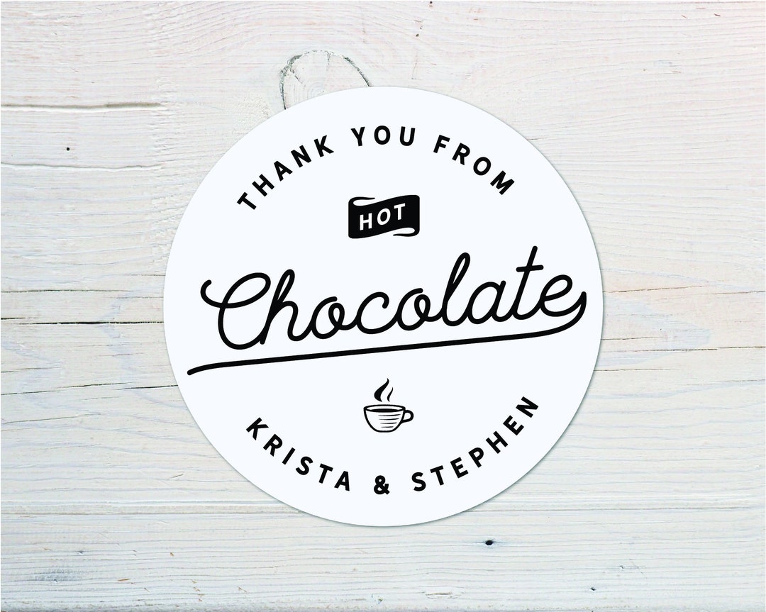 Personalized Winter Wedding Favors, Hot Chocolate Labels for Wedding ...