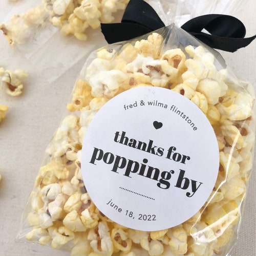 Personalized Popcorn Label Thanks for Popping by Sticker - Etsy