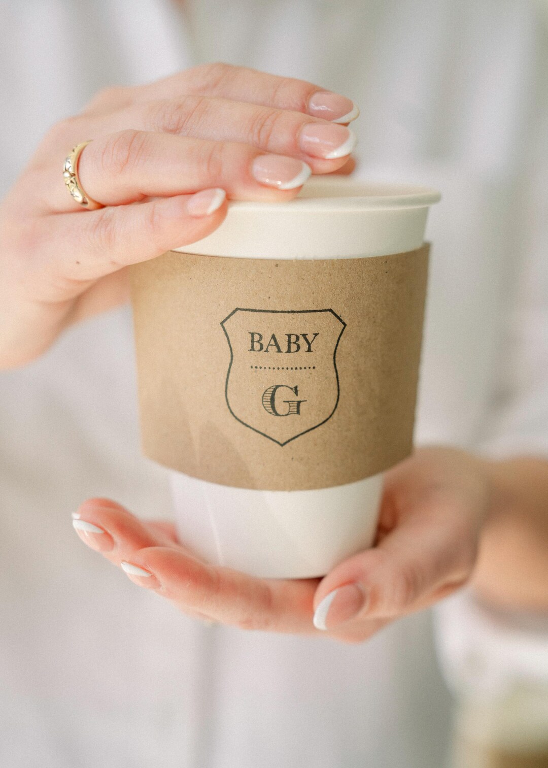 Monogram Baby Shower Coffee Cup Sleeve, Coffee Theme Shower ...