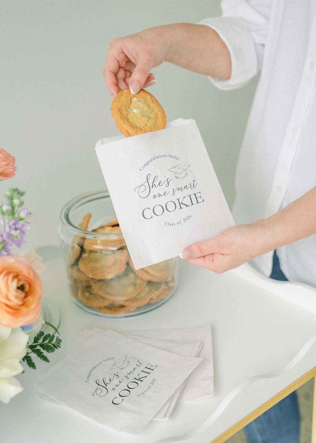25 Pack, One Smart Cookie Graduation Favor Bags: Class of 2026, Set of ...