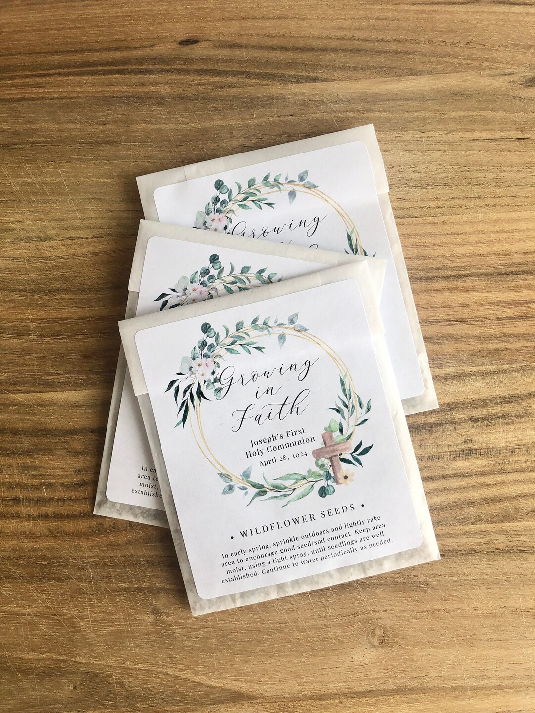 Baptism Favor, First Holy Communion Favor, Personalized Seed Packet ...