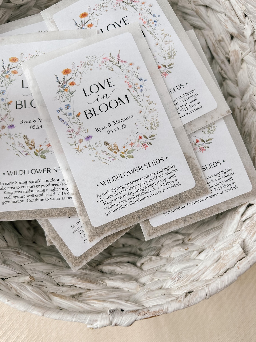 Personalized Wildflower Seed Packets Wedding Favors, Love in Bloom, Eco ...