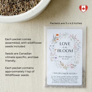 Spring Bridal Shower Favor, Pack of 12, Personalized Seed Packet, Love ...