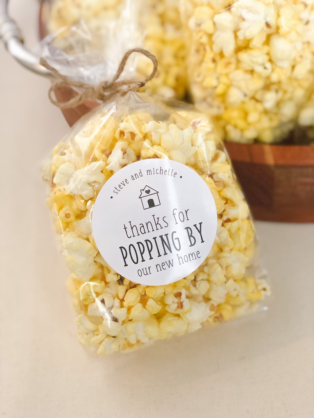 Thanks for Popping By, Housewarming Party Favors, Personalized Popcorn ...