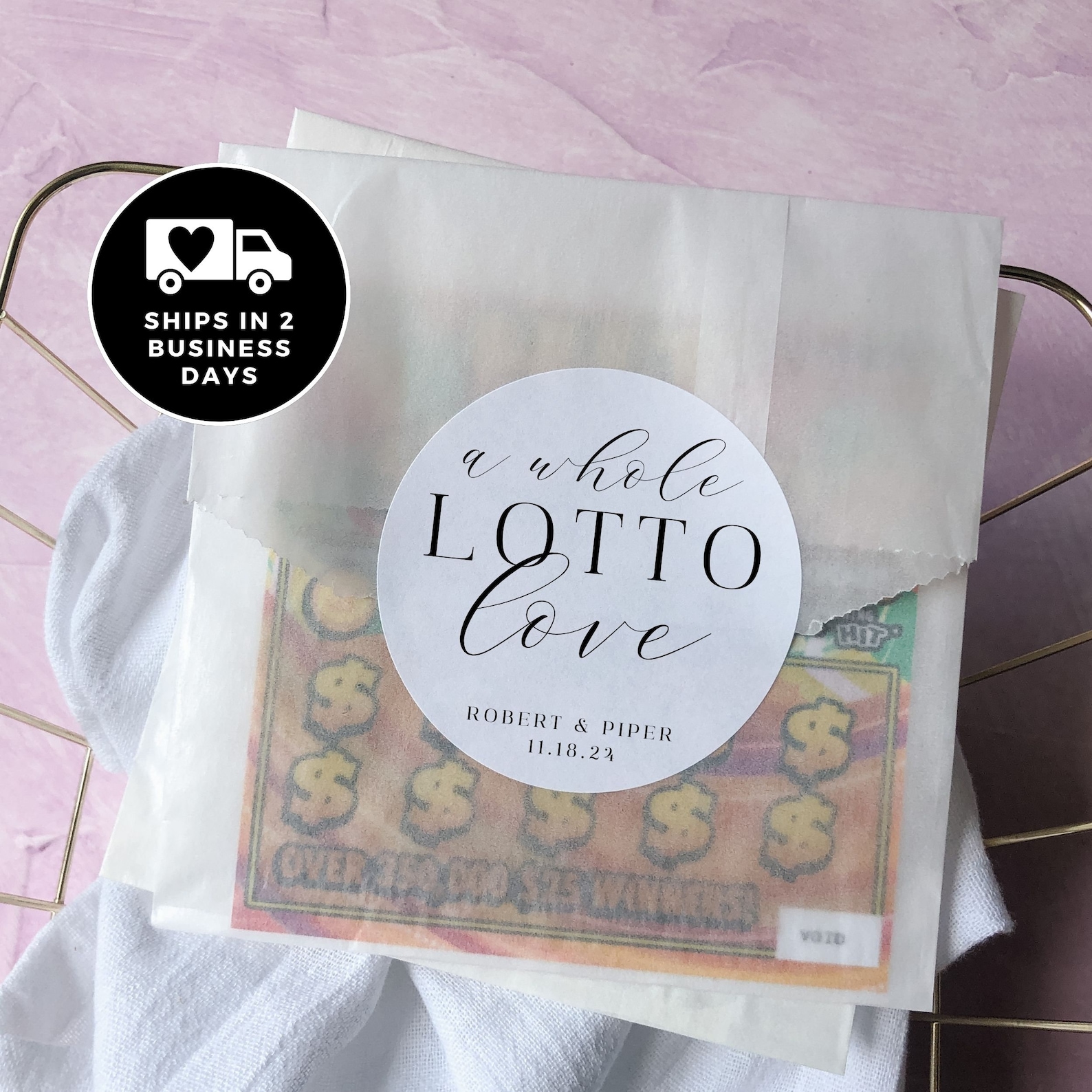 Wedding Lottery Ticket Favor Stickers: Personalized Lotto Love Labels ...